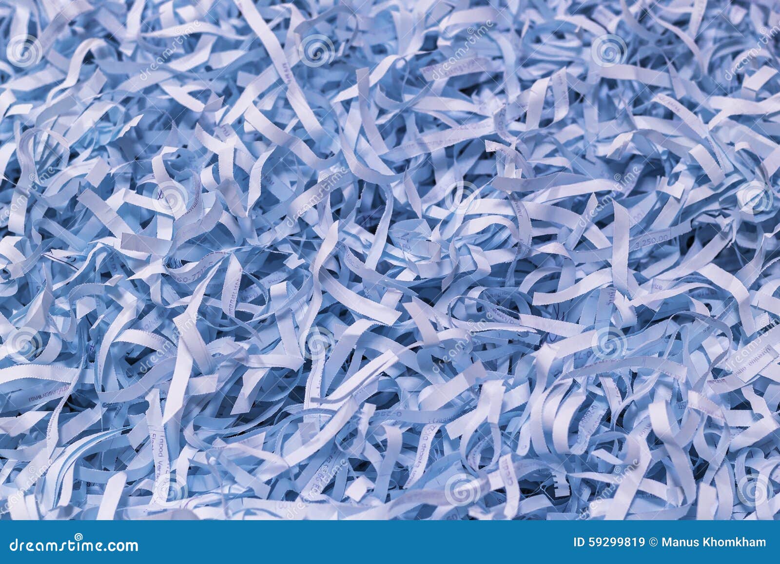 Blue Paper Strips from a Shredder Stock Image - Image of pattern ...
