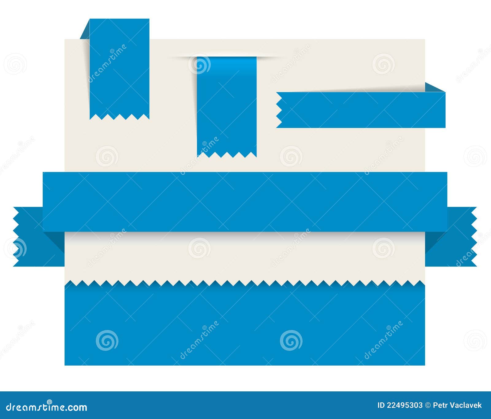 Blue Paper Tags - Vector Ribbons Stock Vector - Illustration of ...