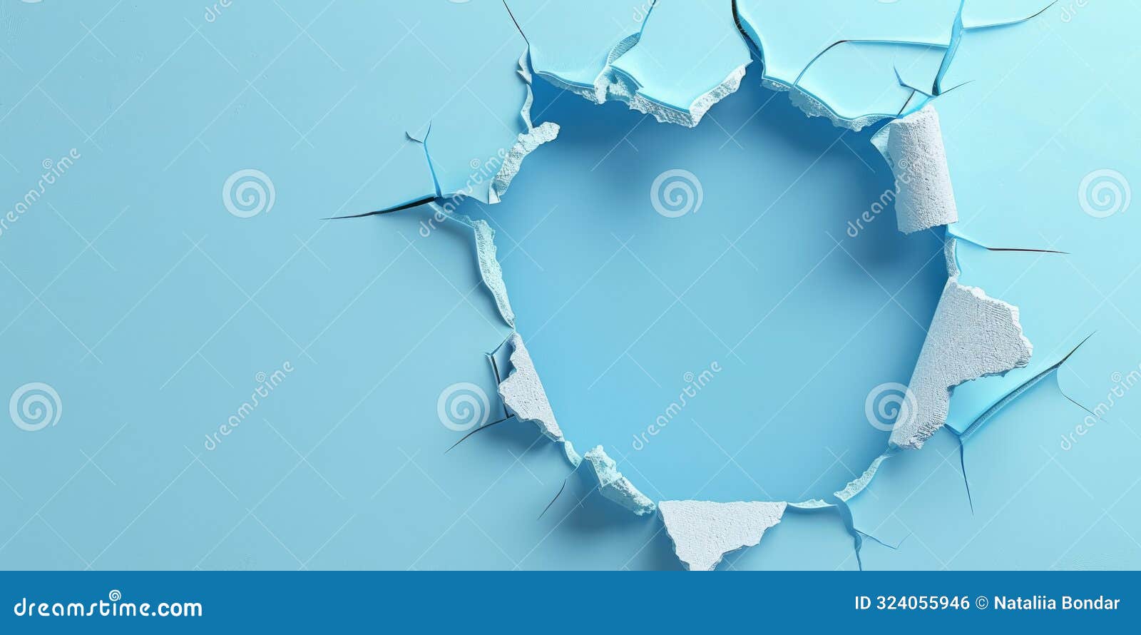 Blue Paper with Torn Edges, Empty Space for Text or Design Stock Photo ...