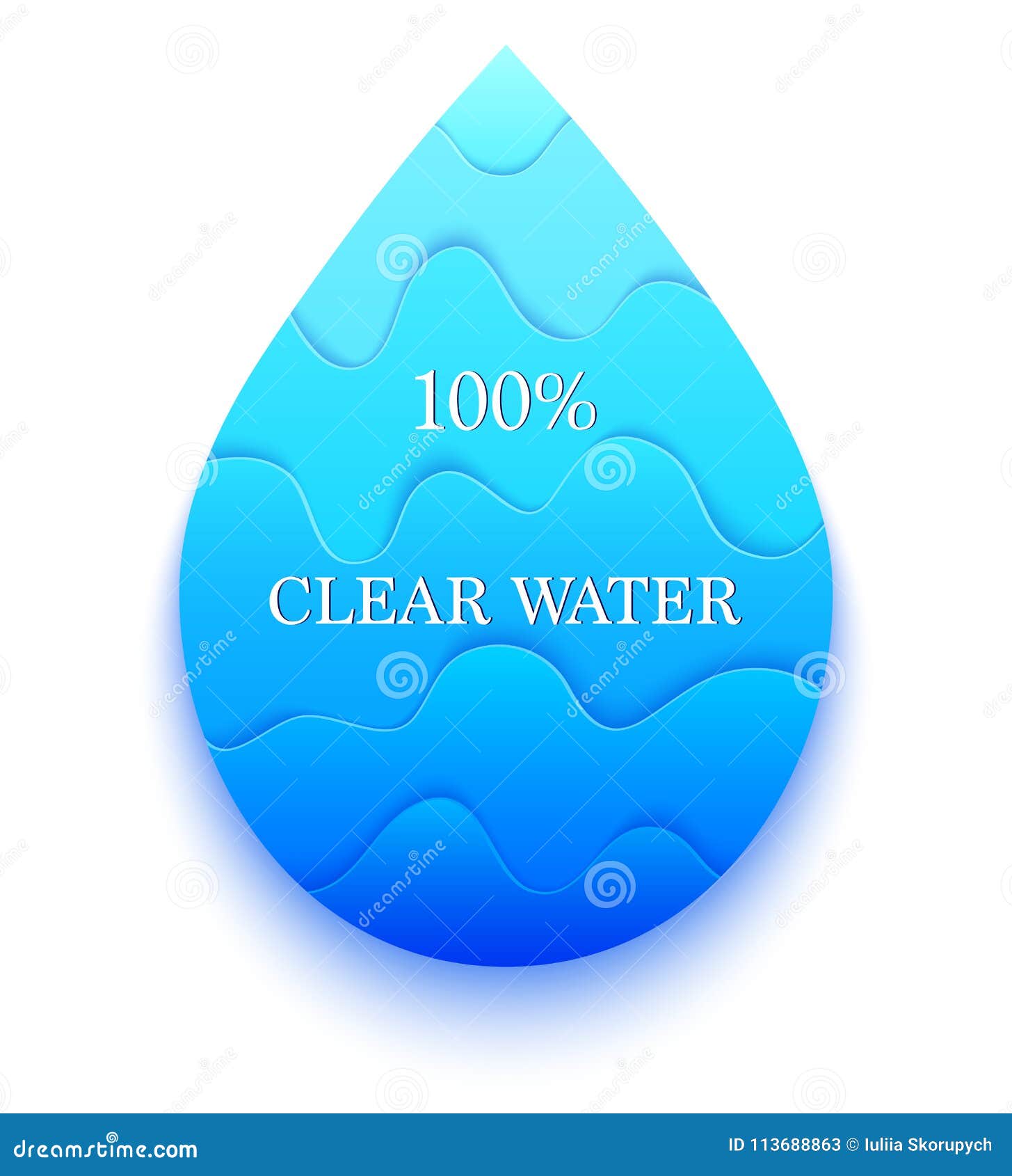 Blue paper water drop stock vector. Illustration of design - 113688863