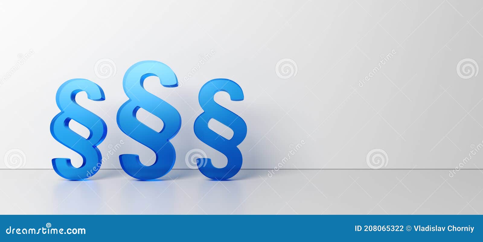 Blue Paragraph Signs on White Background with Empty Space on Right Side ...