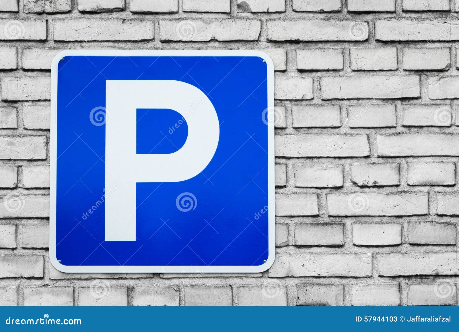 Blue Parking Sign With White "P" Letter And Arrow (left Direction ...