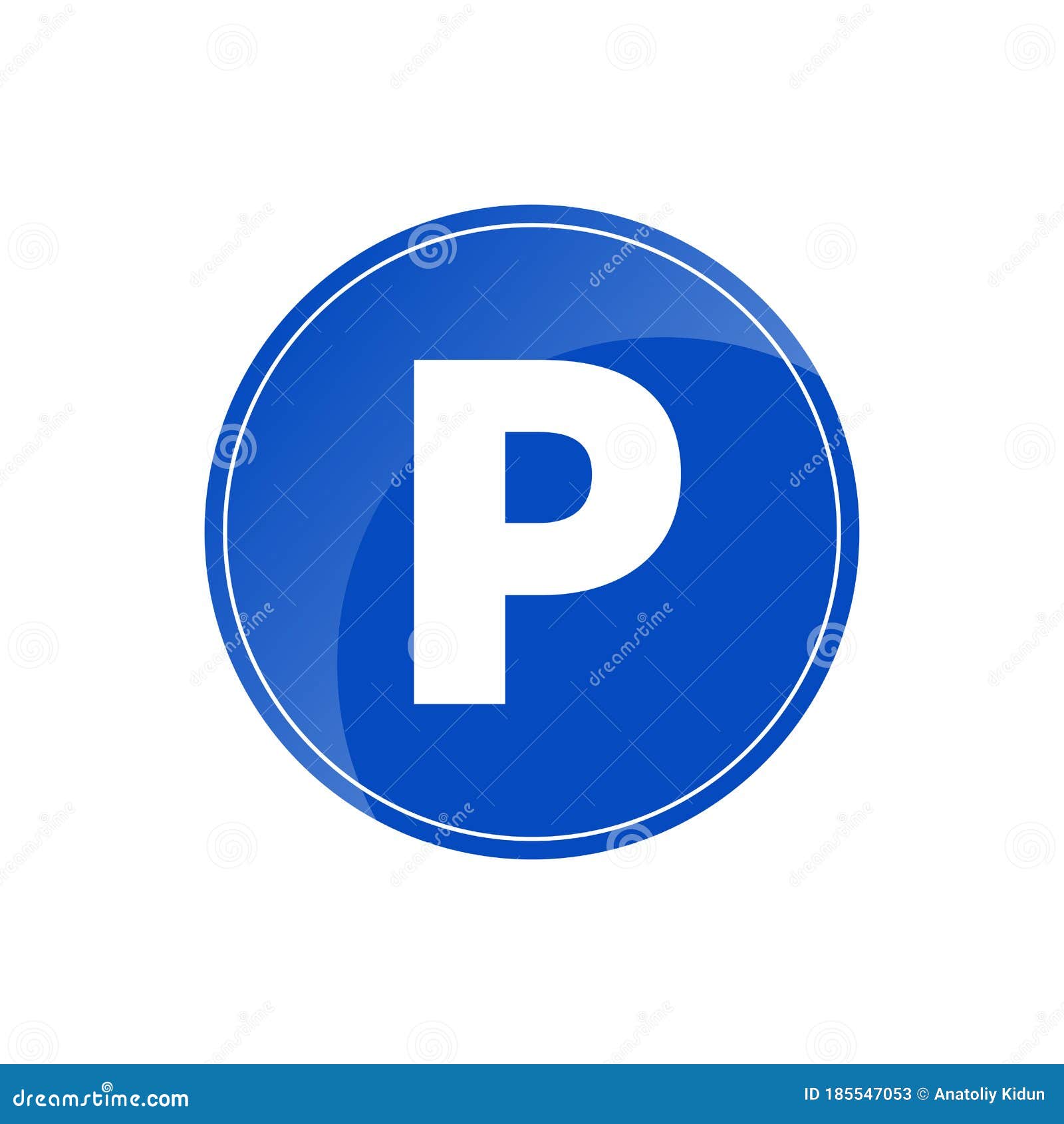 Blue Parking Sign. Isolated Vector Illustration Stock Illustration ...