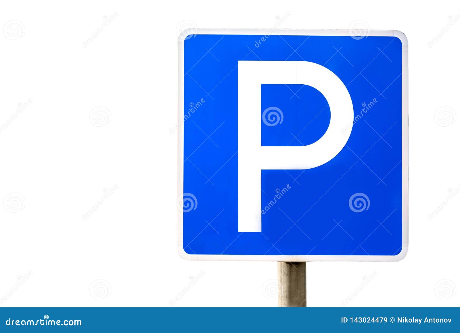 Blue Parking Sign Isolated on White Background Stock Image - Image of ...