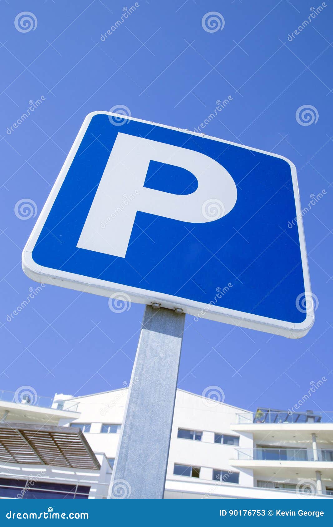 Blue Parking Sign stock image. Image of traffic, daytime - 90176753