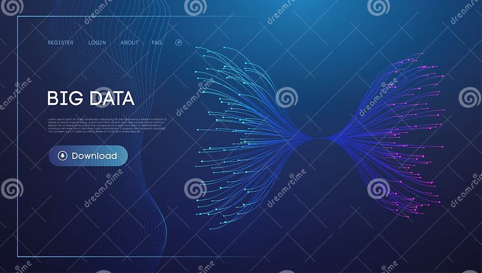 Blue Particle Data Flow on Dark Background for Technology and Big Data Stock Image - Image of ...