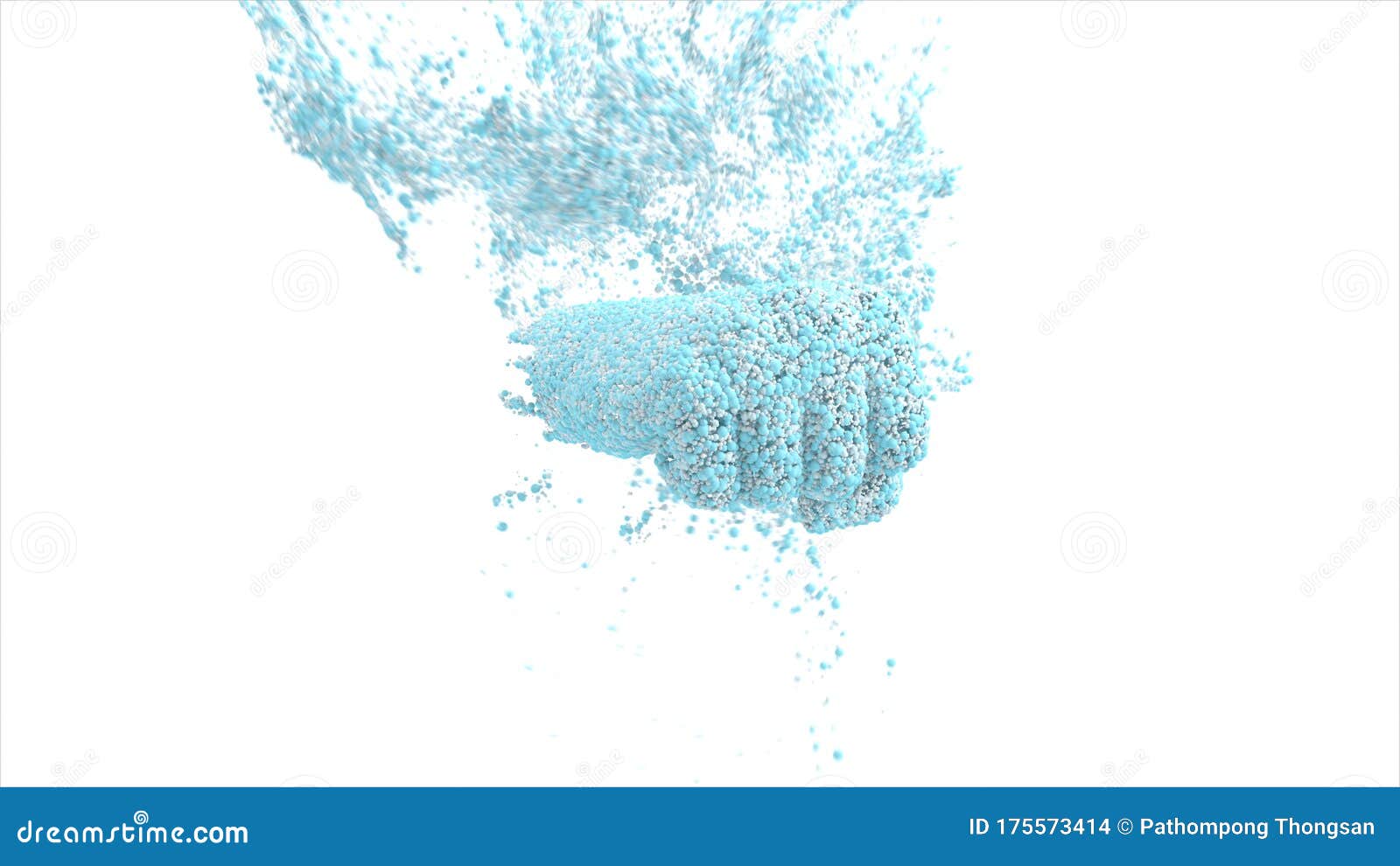 Blue Particle Powder Transform To Punch Shape Stock Illustration ...