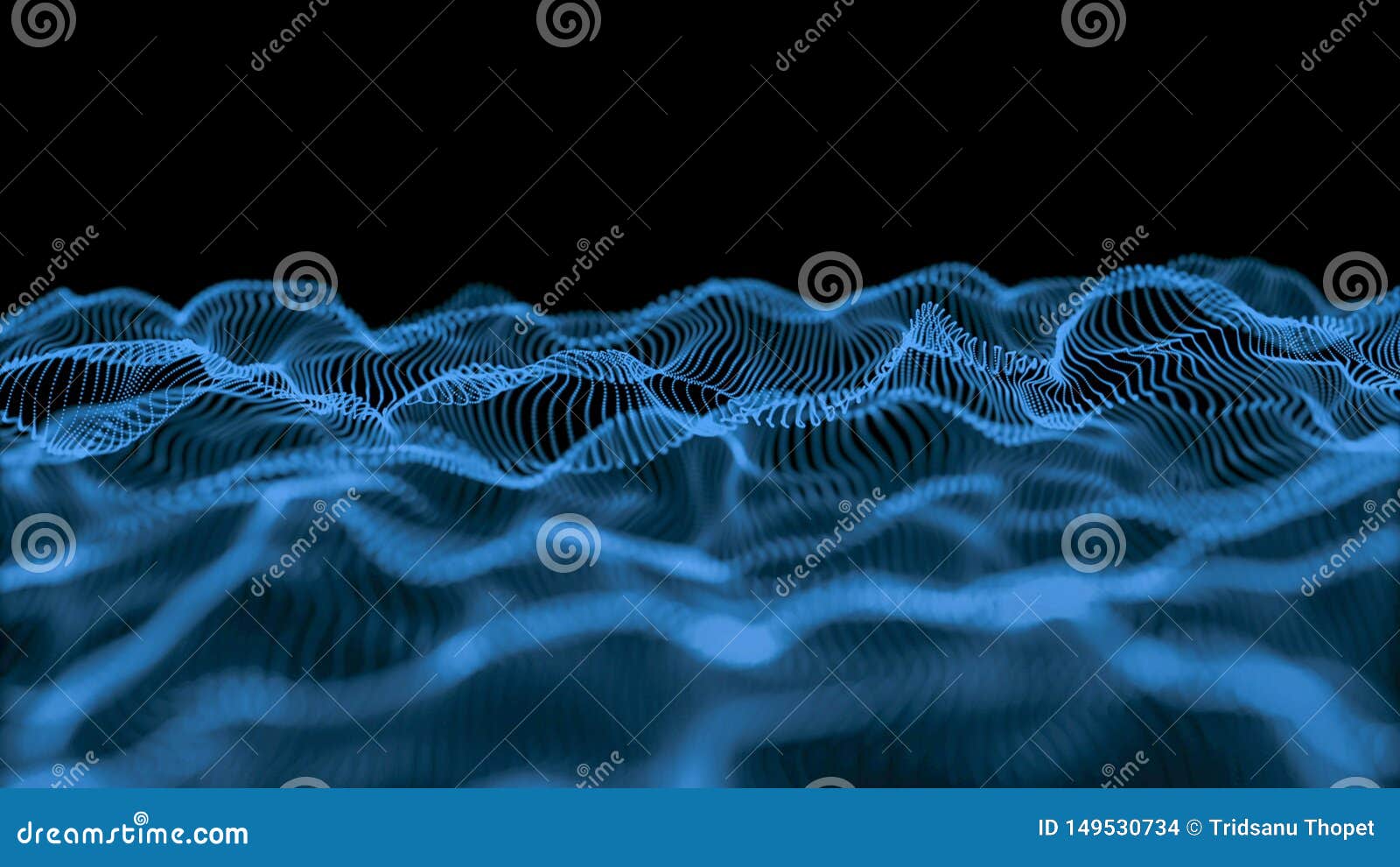 Blue Particle Wave Bokeh Background and Texture Stock Illustration ...