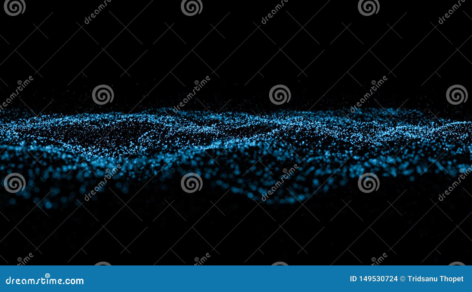 Blue Particle Wave Bokeh Background and Texture Stock Illustration ...