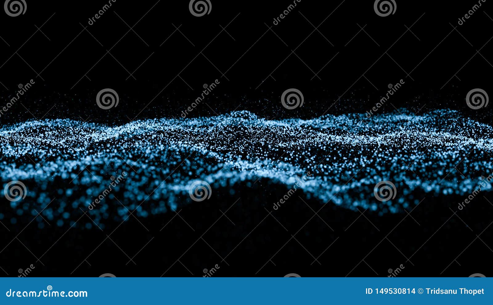 Blue Particle Wave Bokeh Background and Texture Stock Illustration ...