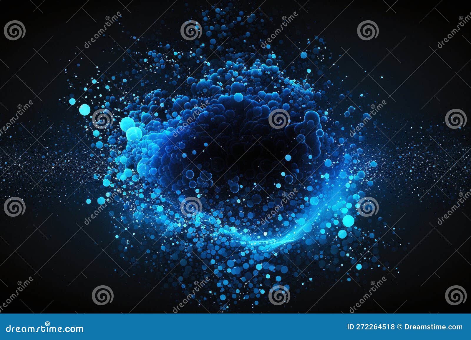 Blue Particles Artistic Background with Glitter Blue and Gold Particles ...