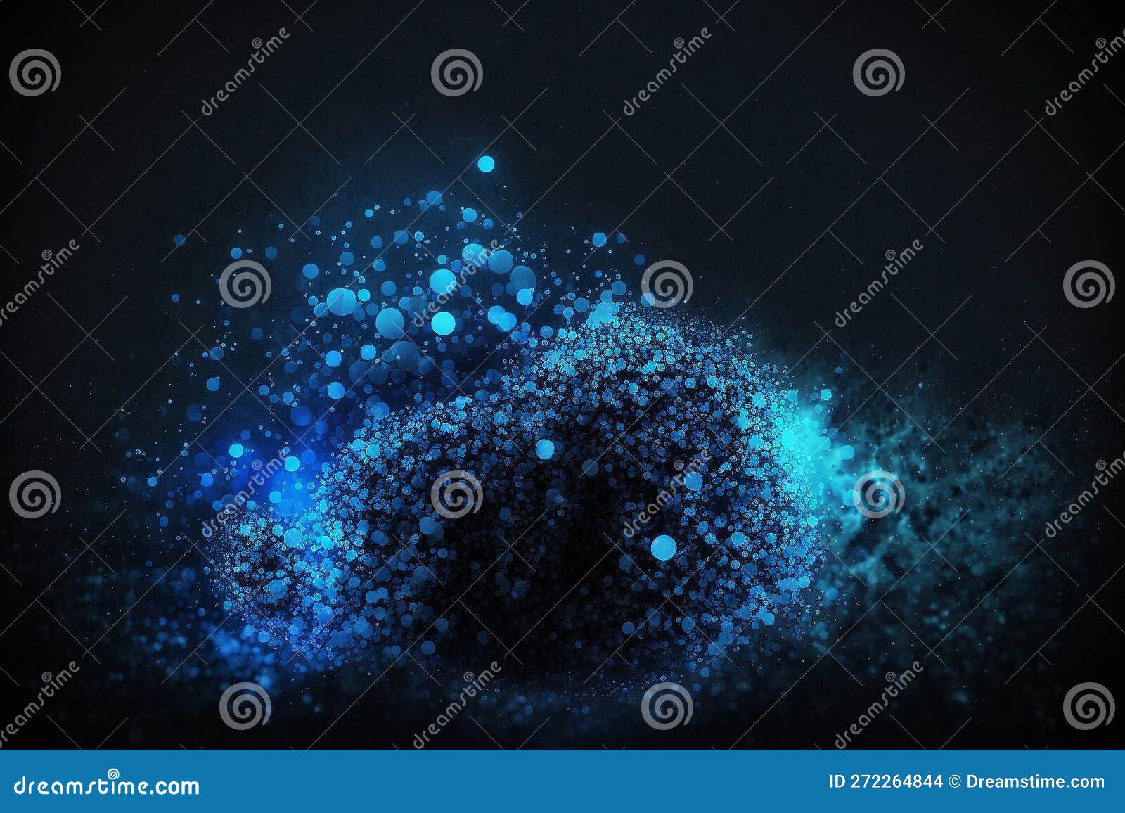 Blue Particles Artistic Background with Glitter Blue and Gold Particles ...