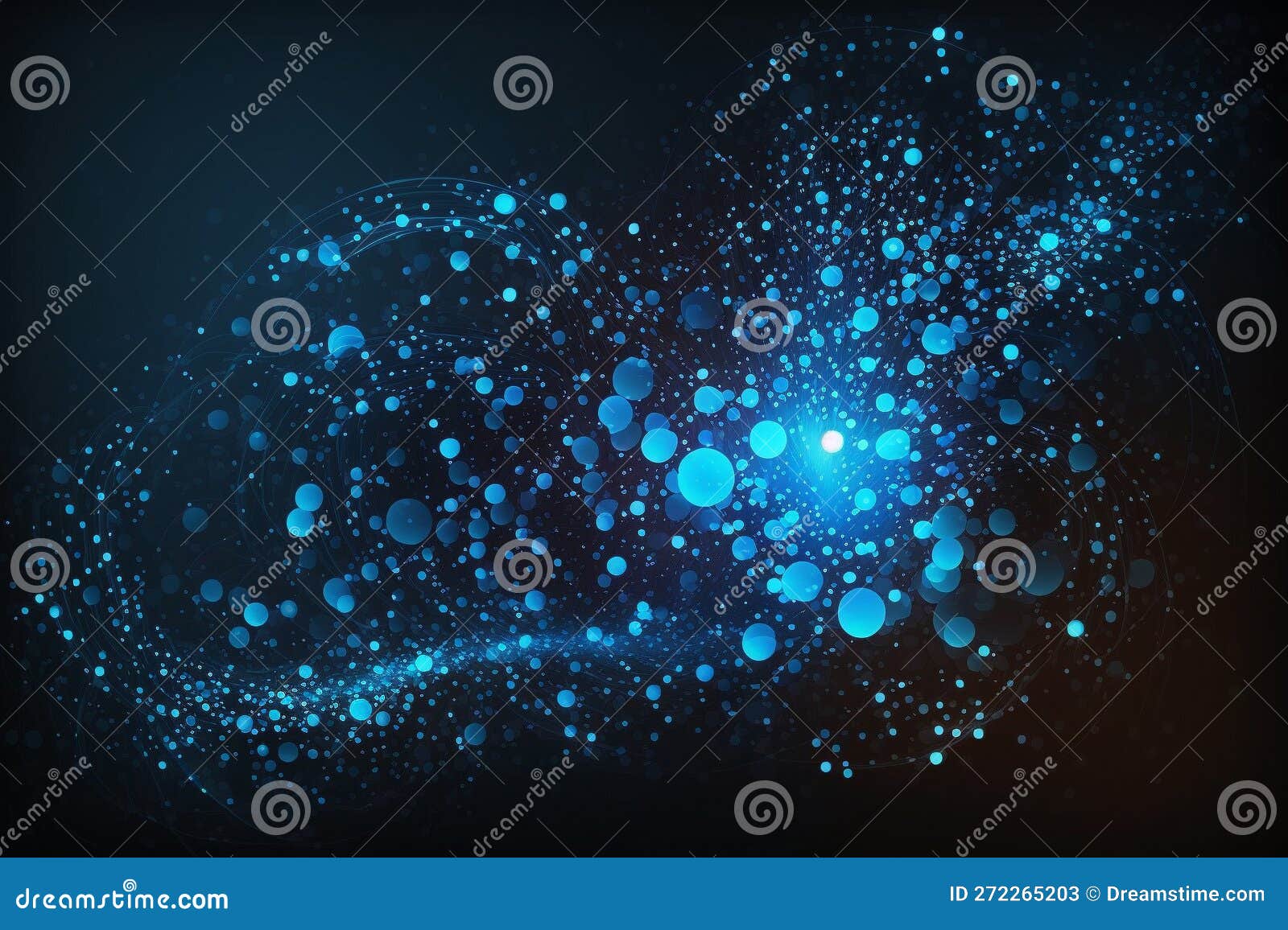 Blue Particles Artistic Background with Glitter Blue and Gold Particles ...