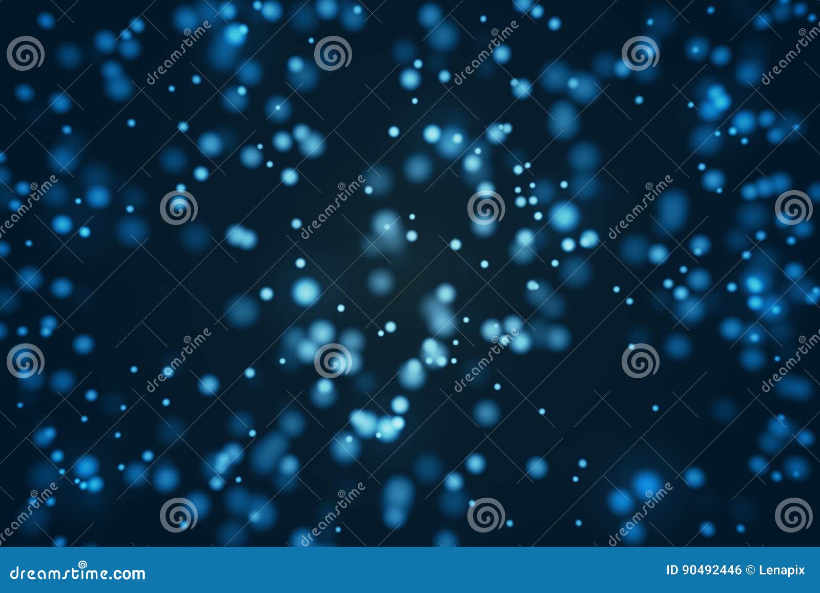 Blue Particles Bokeh Background. Stock Illustration - Illustration of ...