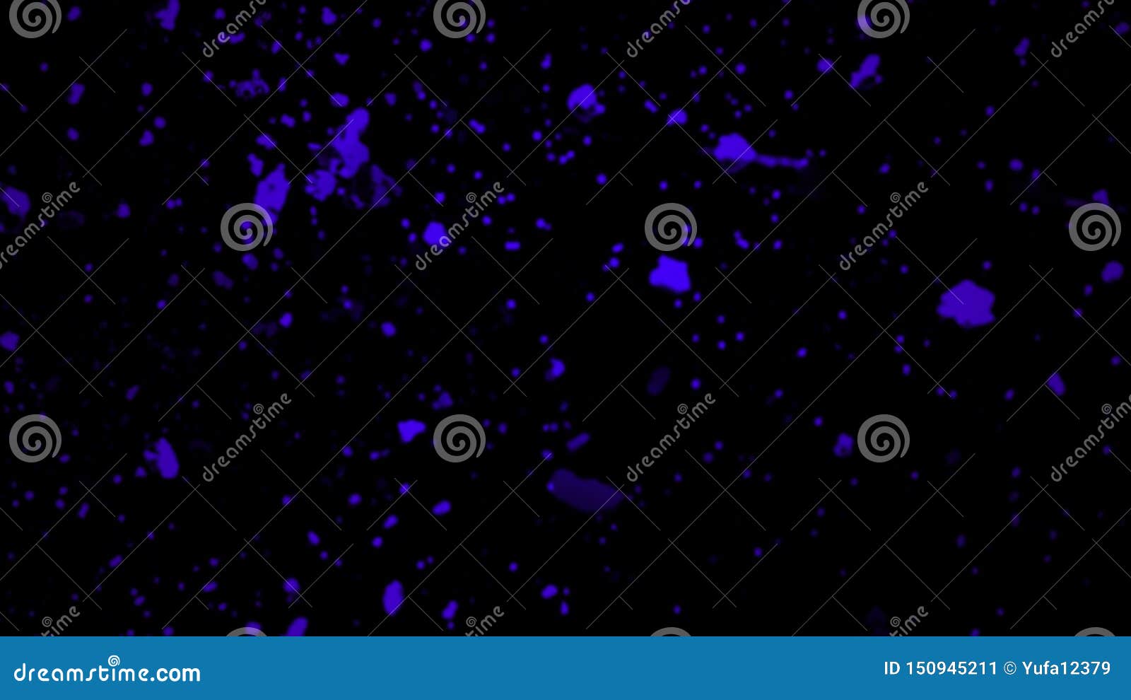 Blue Particles Effect Dust Debris Isolated on Black Background, Motion ...