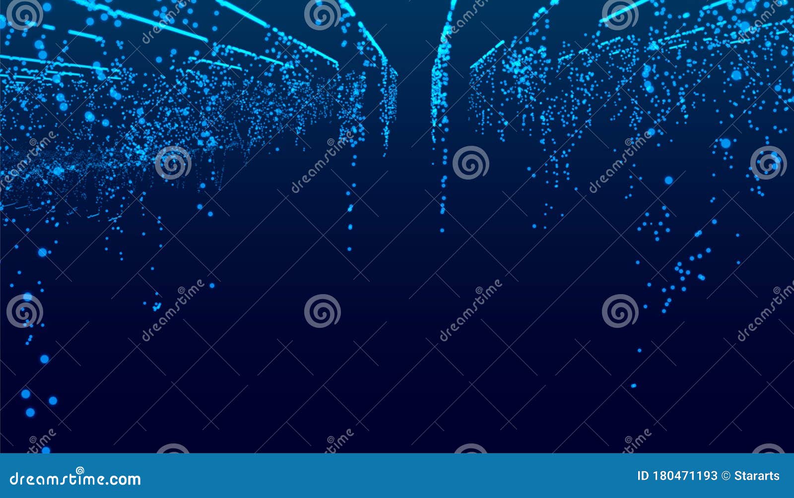 Blue Particles Falling Down Digital Technology Background Stock Vector ...