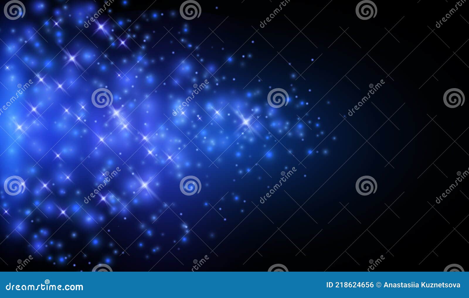 Blue Particles Scattering To the Side Design Stock Vector ...