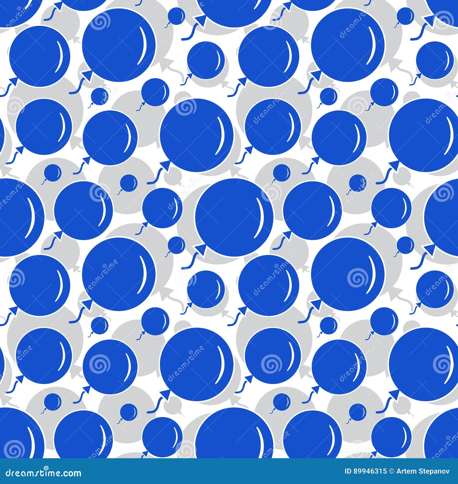 Blue Party Balloon Pattern on White Background Stock Vector ...