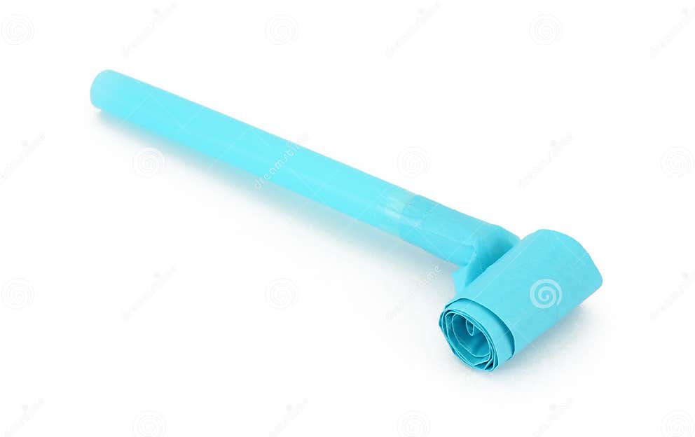 Blue party blower stock photo. Image of paper, unused - 16507994
