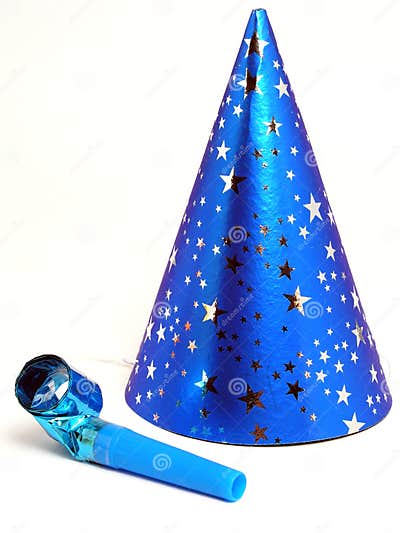 Blue Party Hat and Noisemaker Stock Photo - Image of holidays, occasion ...