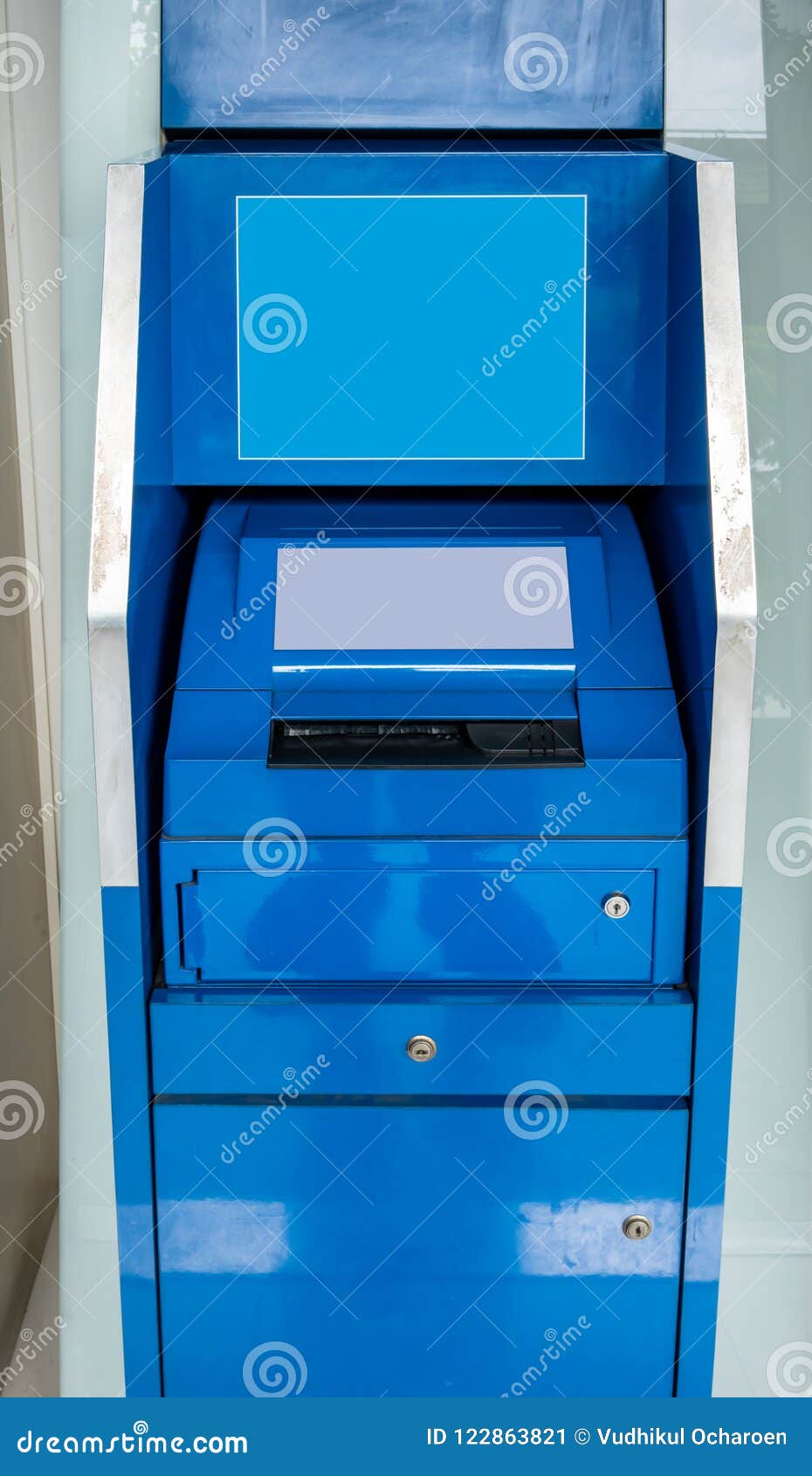 Blue Passbook Update Machine. Banking Service. Stock Image - Image of ...