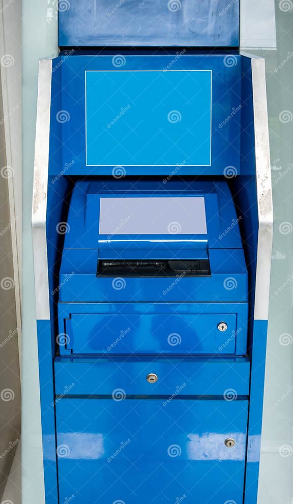 Blue Passbook Update Machine. Banking Service. Stock Image - Image of ...