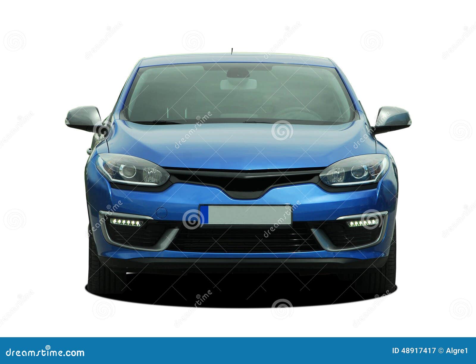 Blue Passenger Car Front View Stock Image - Image of wheel, reflection ...