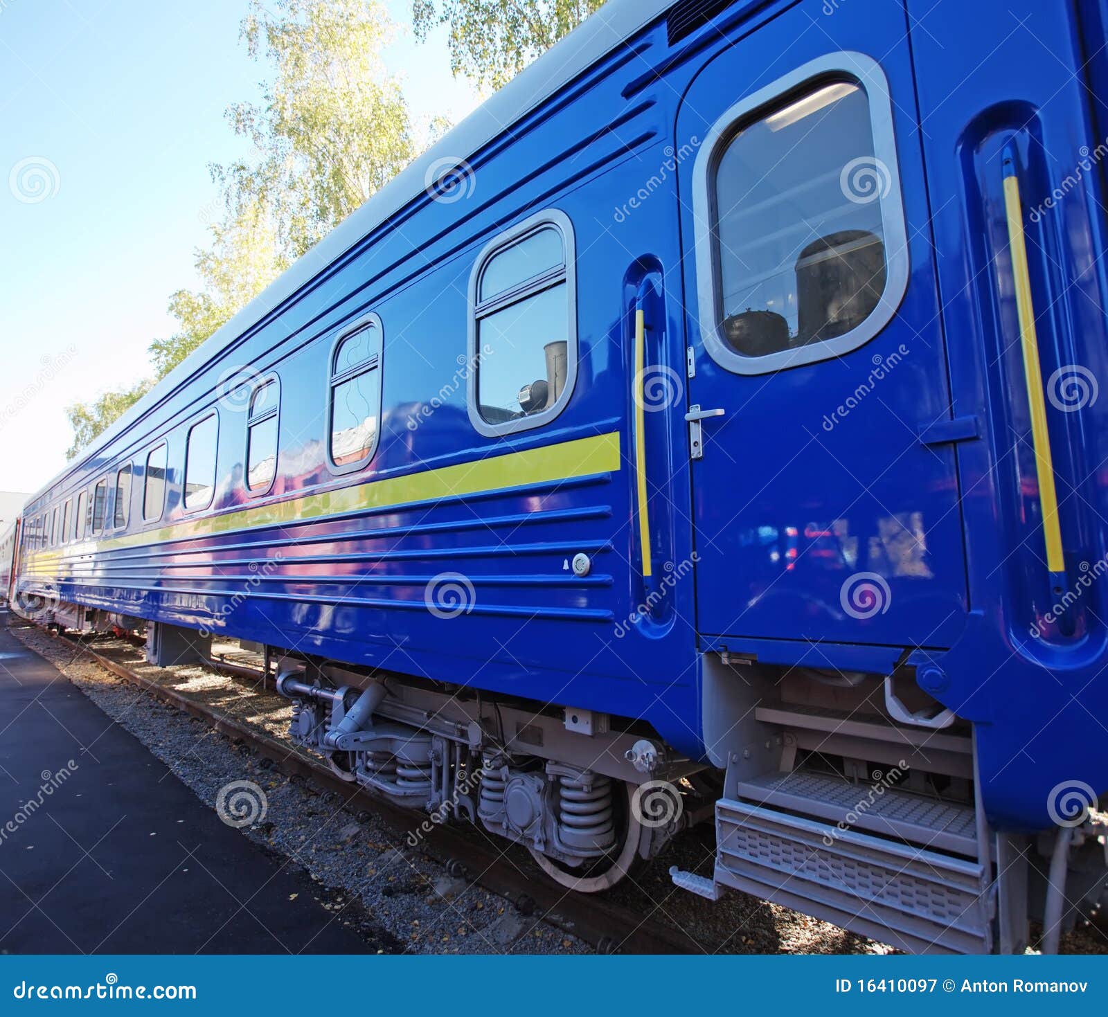 Blue passenger wagon stock image. Image of riding, engine - 16410097