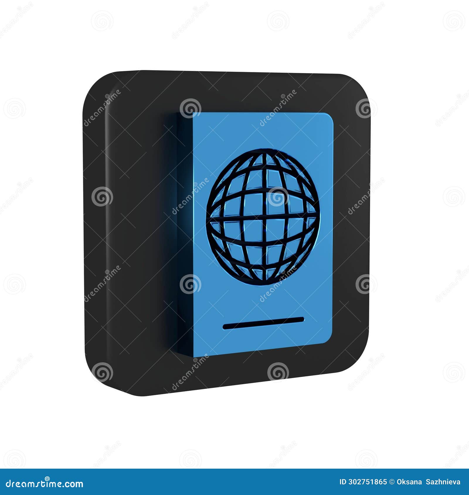 Blue Passport with Biometric Data Icon Isolated on Transparent ...