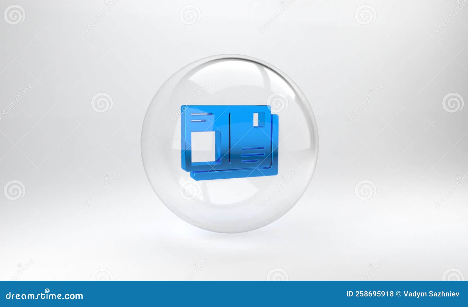 Blue Passport with Visa Stamp Icon Isolated on Grey Background ...