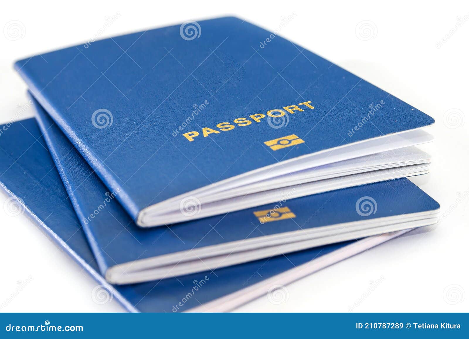 Blue Passports Isolated on White Background Stock Image - Image of ...