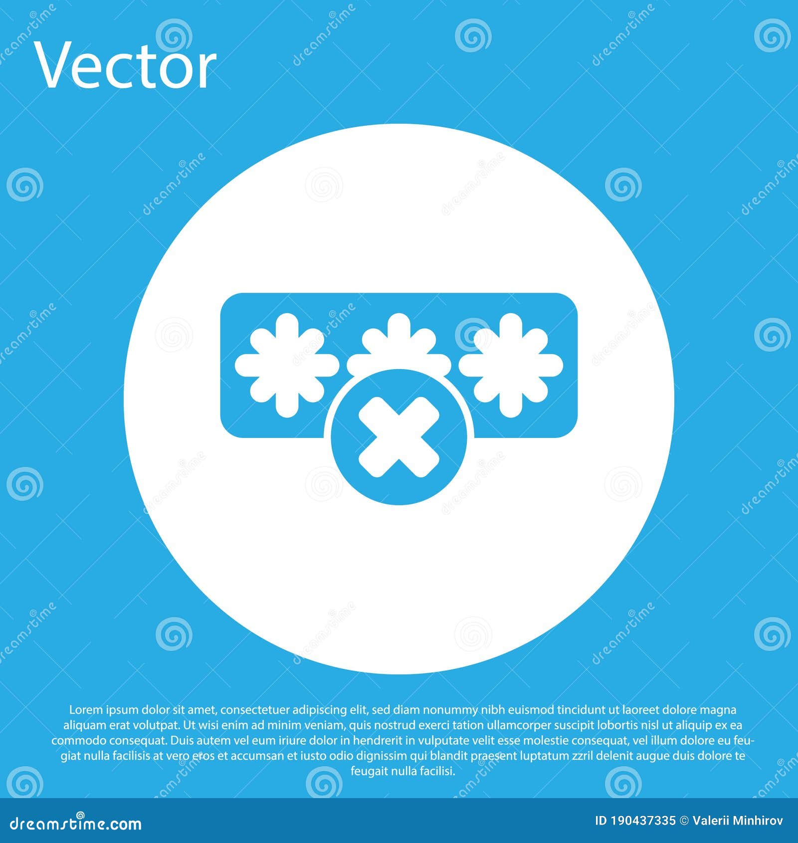 Blue Password Protection and Safety Access Icon Isolated on Blue ...