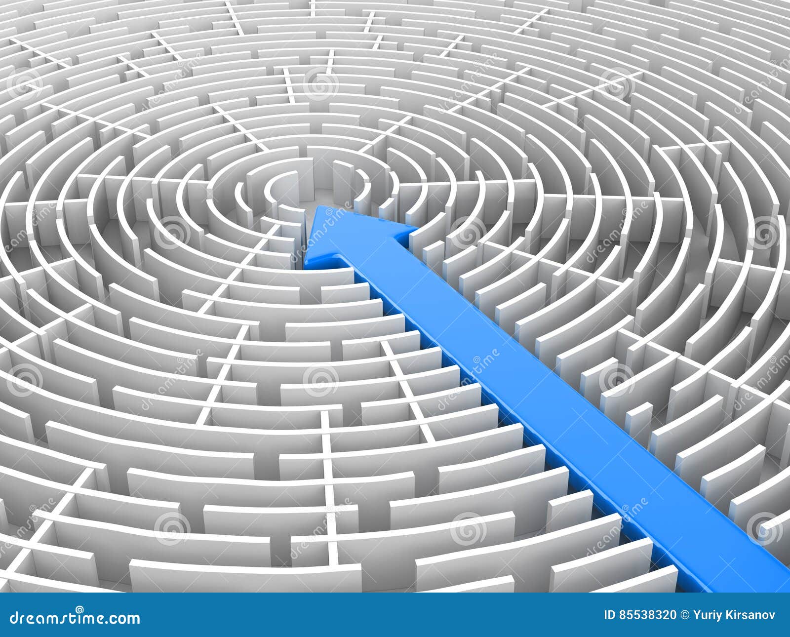 Blue path across labyrinth stock illustration. Illustration of concepts ...