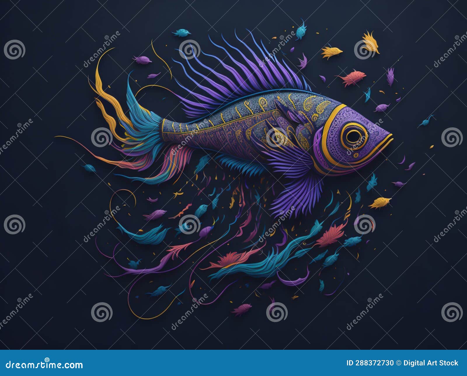 Blue Pattern Fish Glides through the Water, Its Unique Markings ...