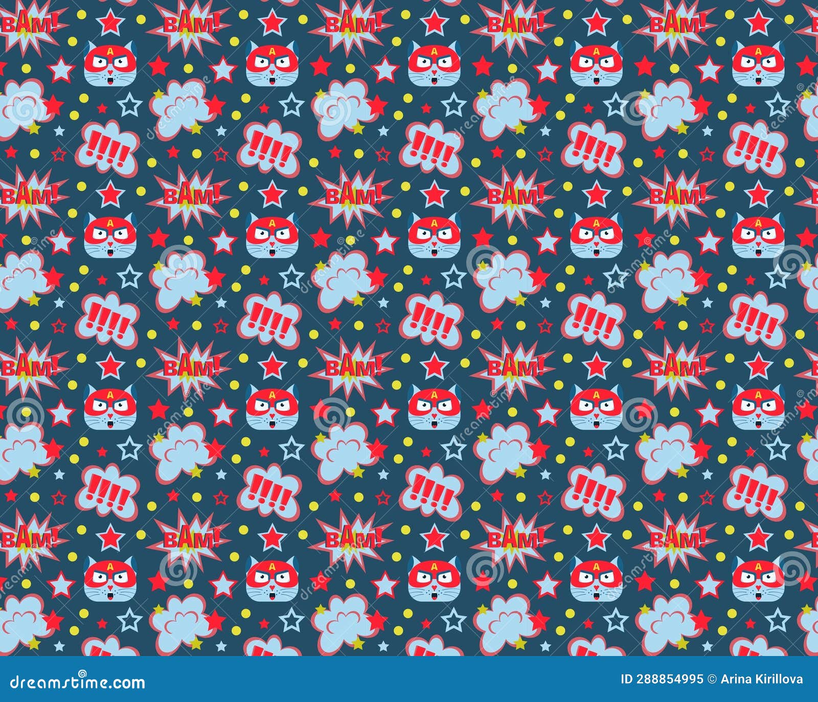 Blue Pattern in the Style of "Comics" Stock Illustration - Illustration ...