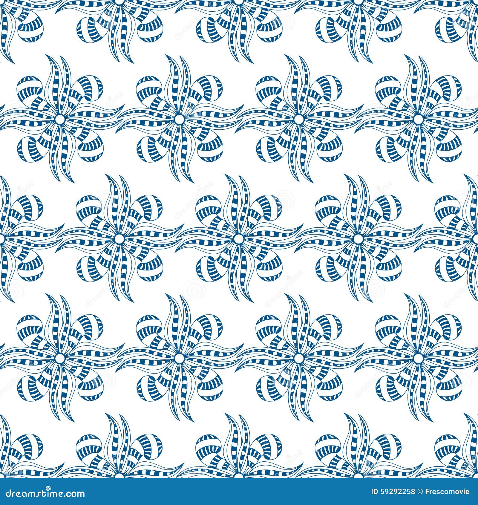 Blue pattern. stock vector. Illustration of ornate, flower - 59292258