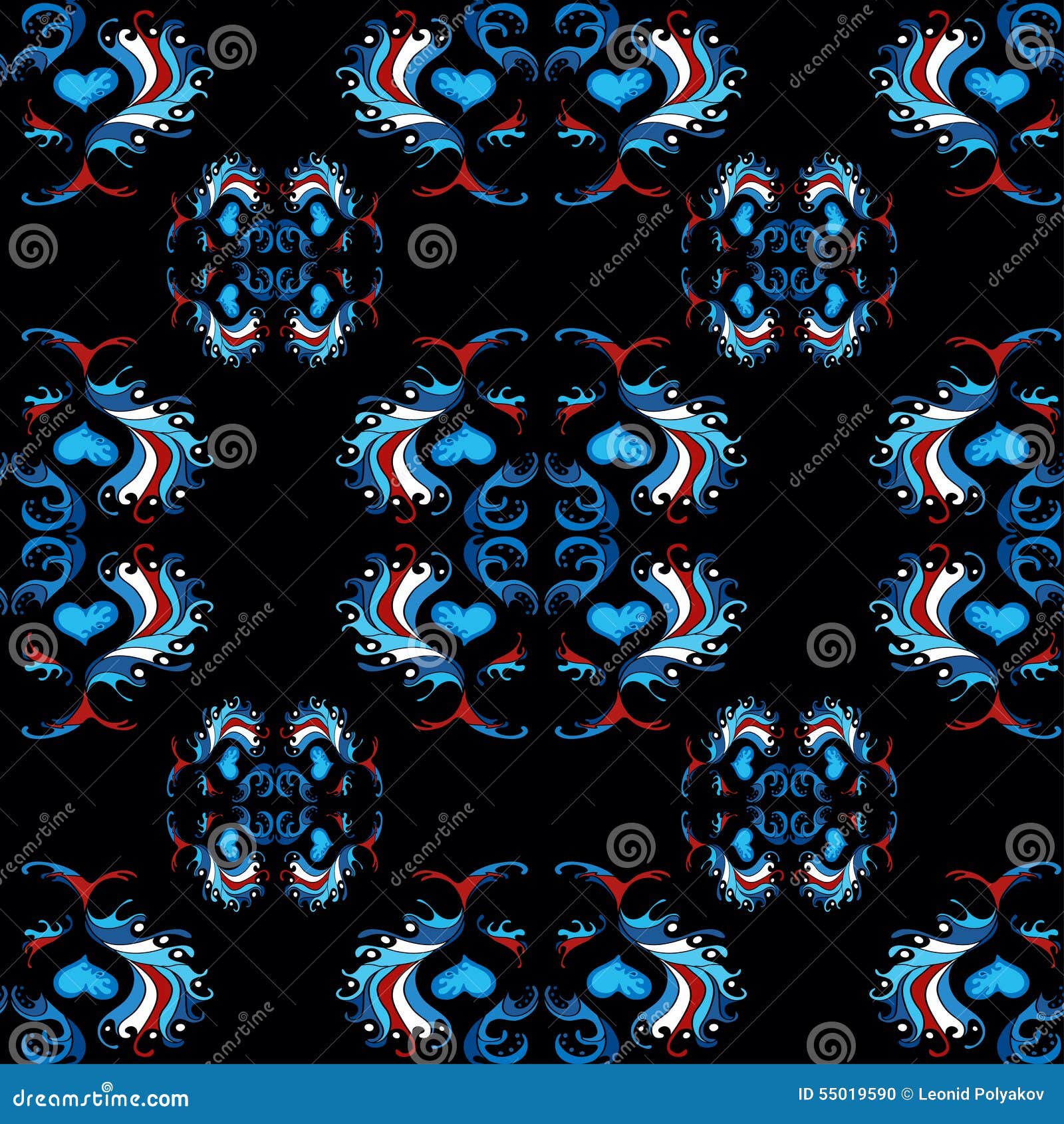 Blue Pattern Wallpaper Retro Wallpaper Stock Vector - Illustration of ...