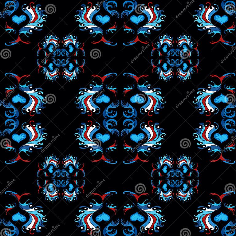 Blue Pattern Wallpaper Retro Wallpaper Stock Vector - Illustration of ...