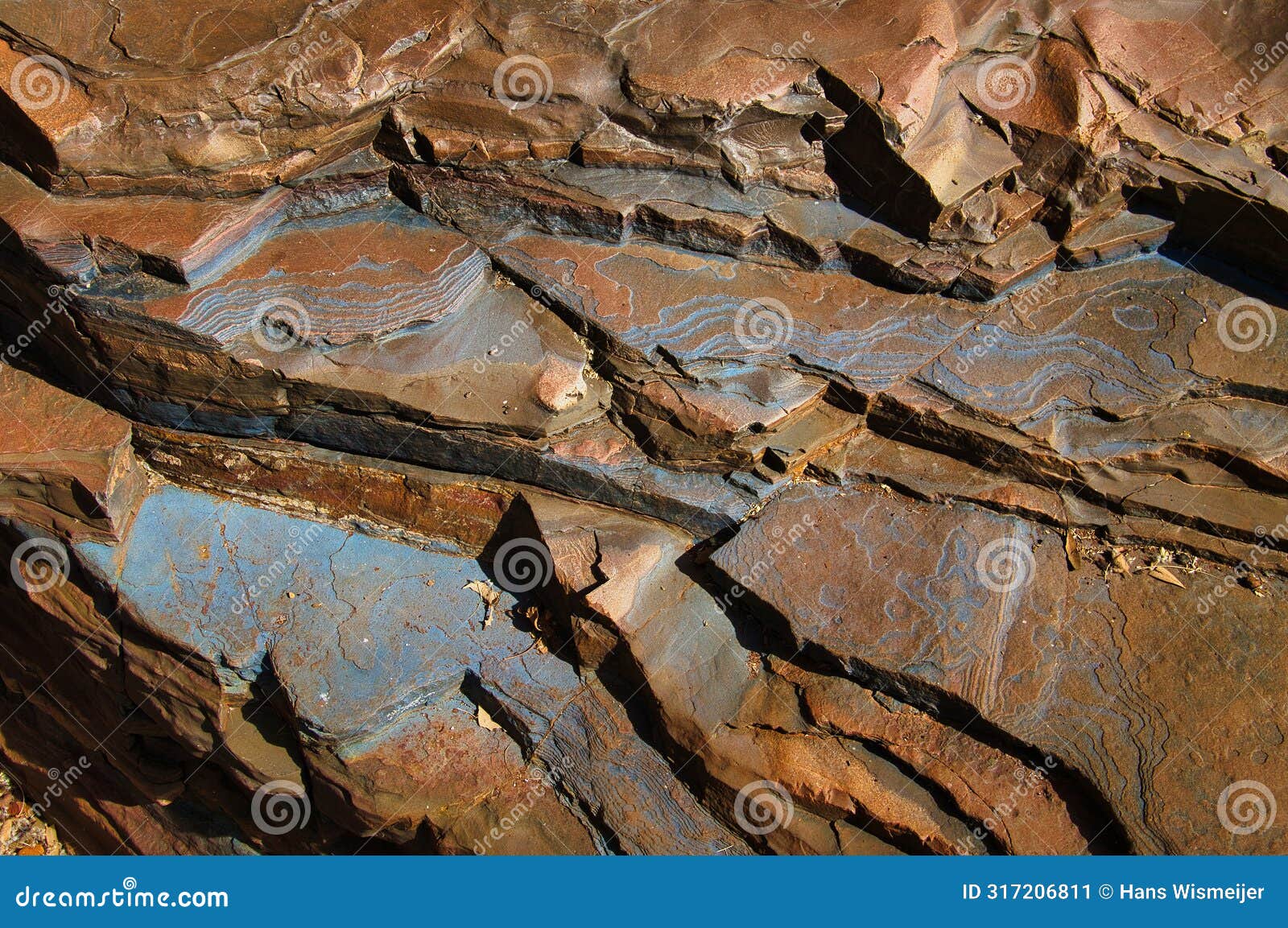 Blue Patterns And Structures On Layers Of Banded Ironstone Formation ...
