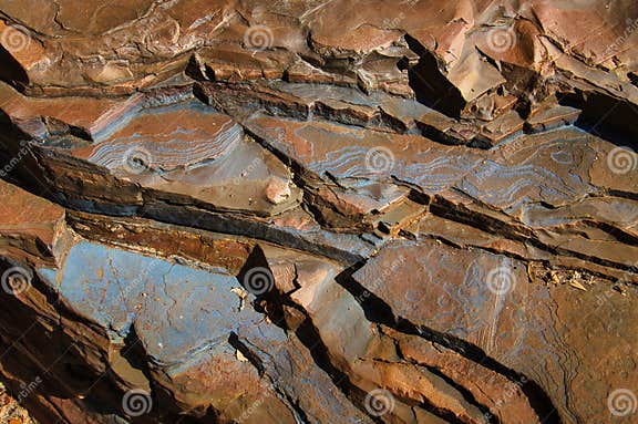 Blue Patterns and Structures on Layers of Banded Ironstone Formation ...