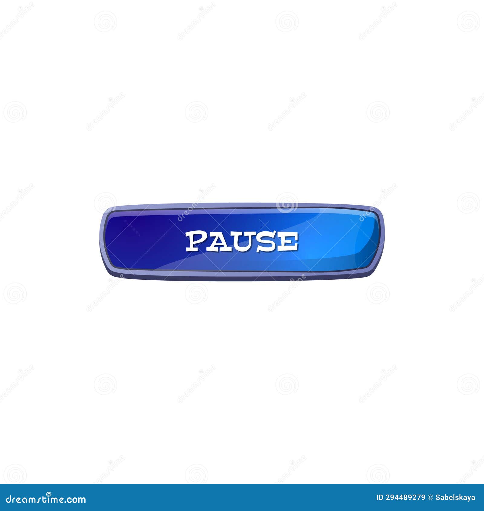Blue Pause Button, Game and Ui Design, Flat Vector Isolated on White ...