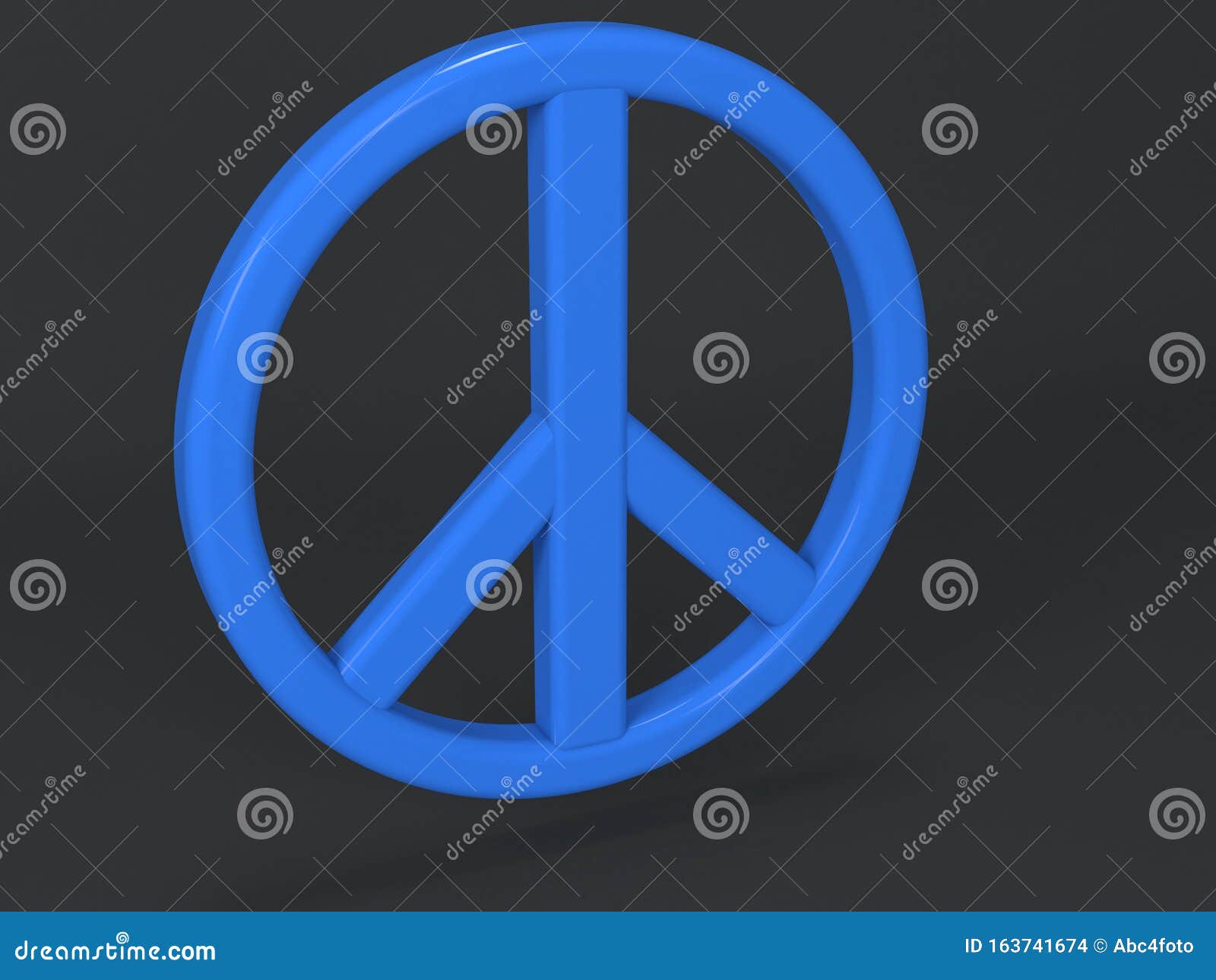 Blue Peace Sign on Black Background Stock Illustration - Illustration ...