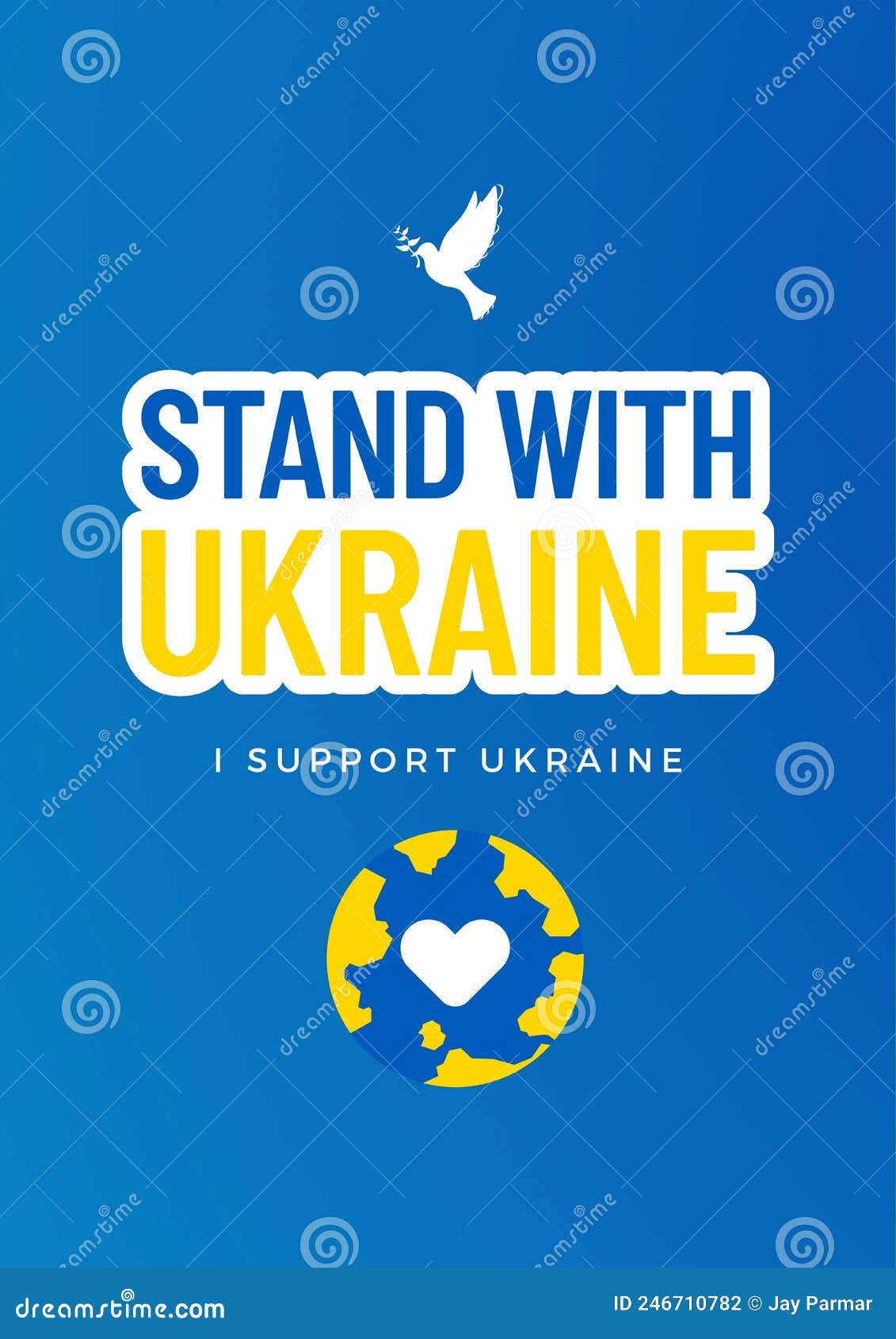 Blue Peace for Ukraine Poster Stock Illustration - Illustration of ...