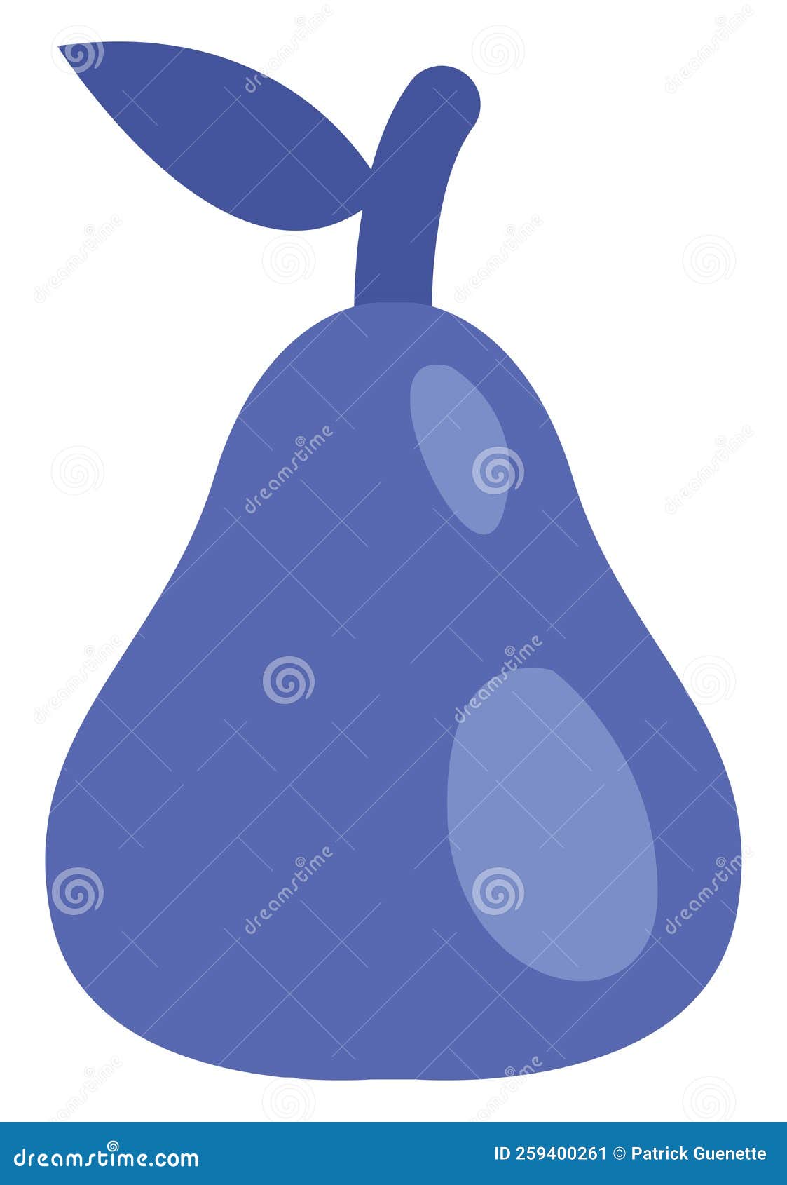 Blue pear, icon stock vector. Illustration of blue, design - 259400261