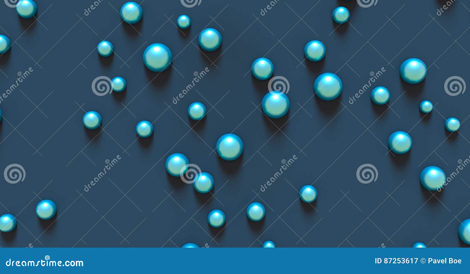 Blue Pearls Abstract 3d Illustration Stock Illustration - Illustration ...