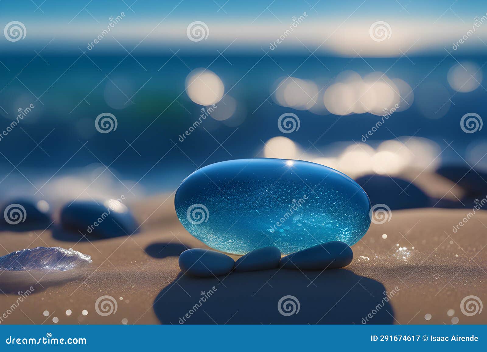 Blue Pebbles Create A Visually Captivating Display At Ocean Shore ...