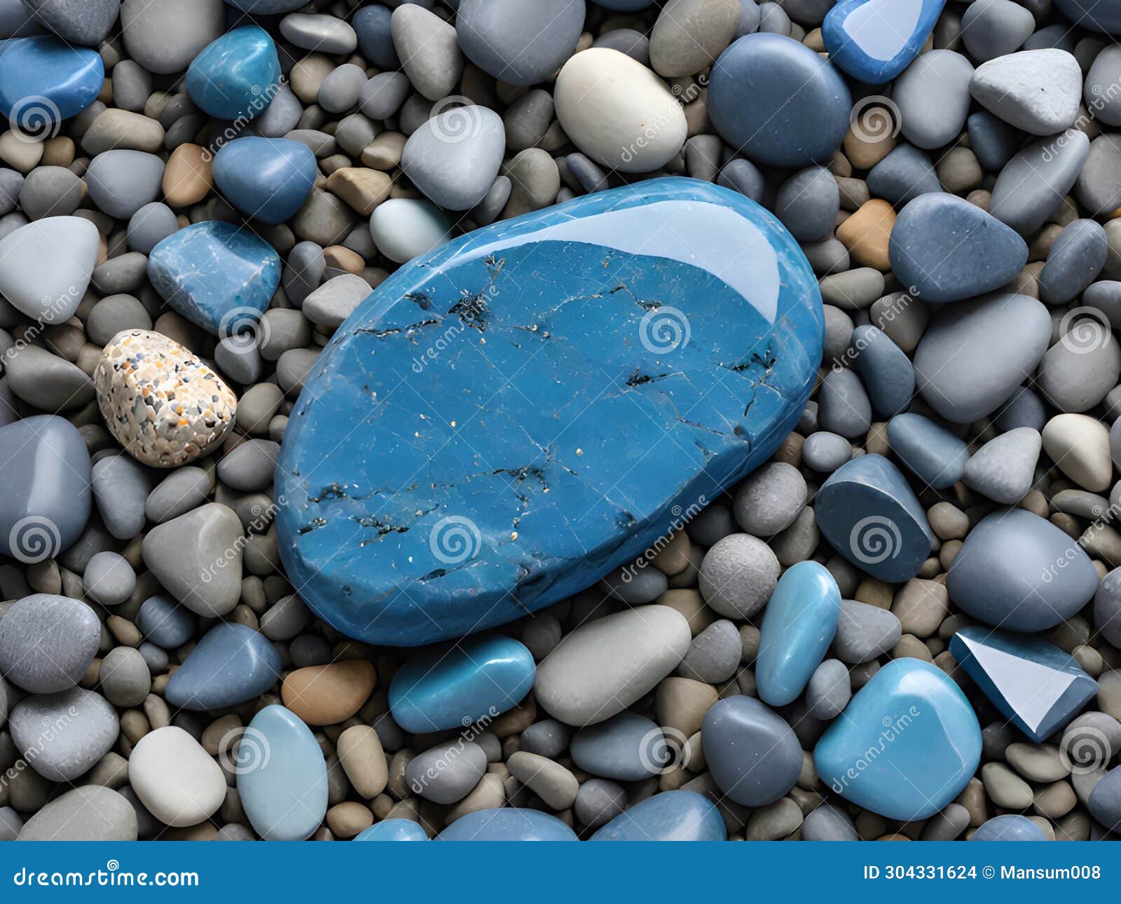 Blue Pebbles and Stones on a Background of the Sea Stock Illustration ...