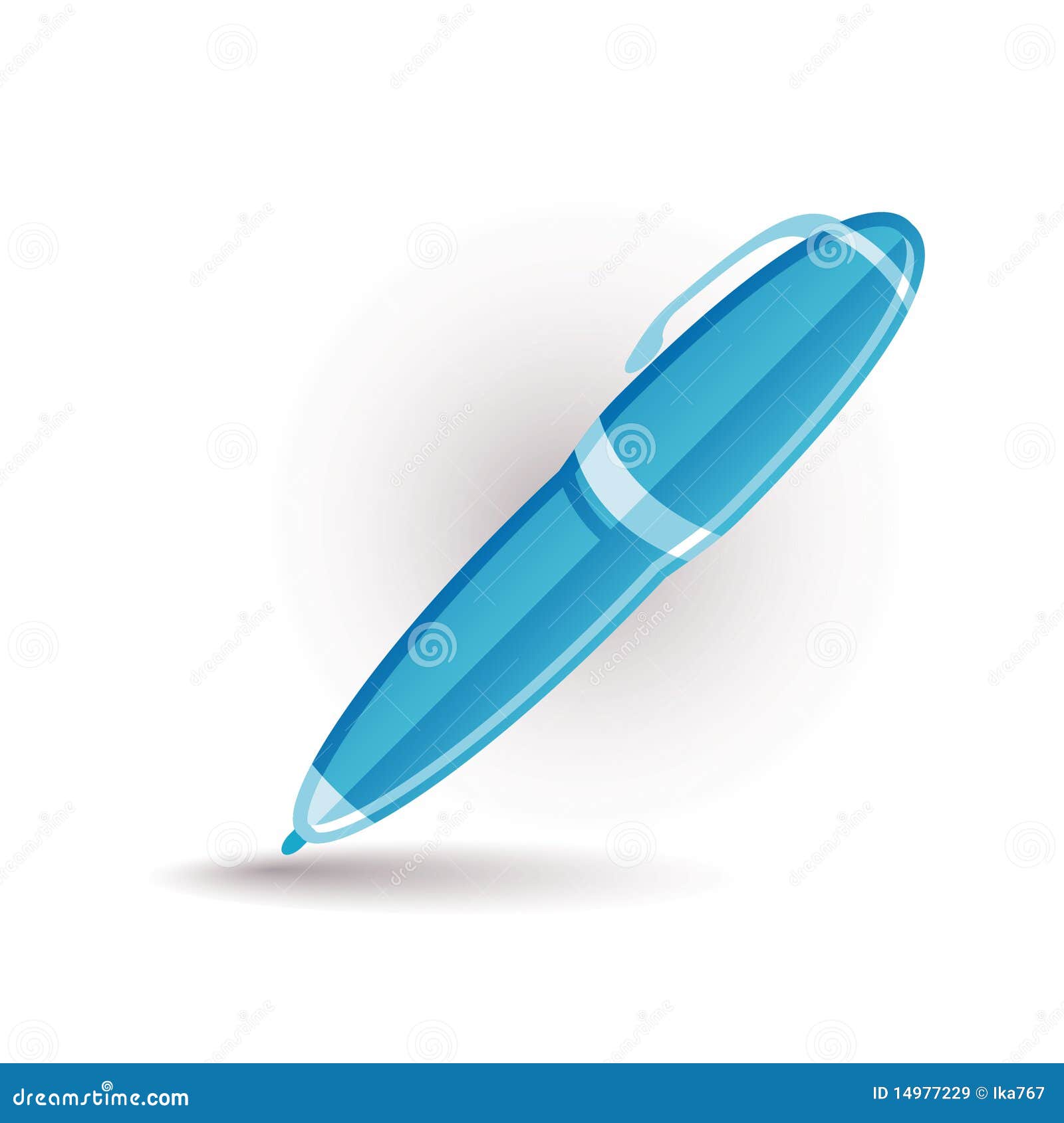 Blue pen stock vector. Illustration of office, document - 14977229