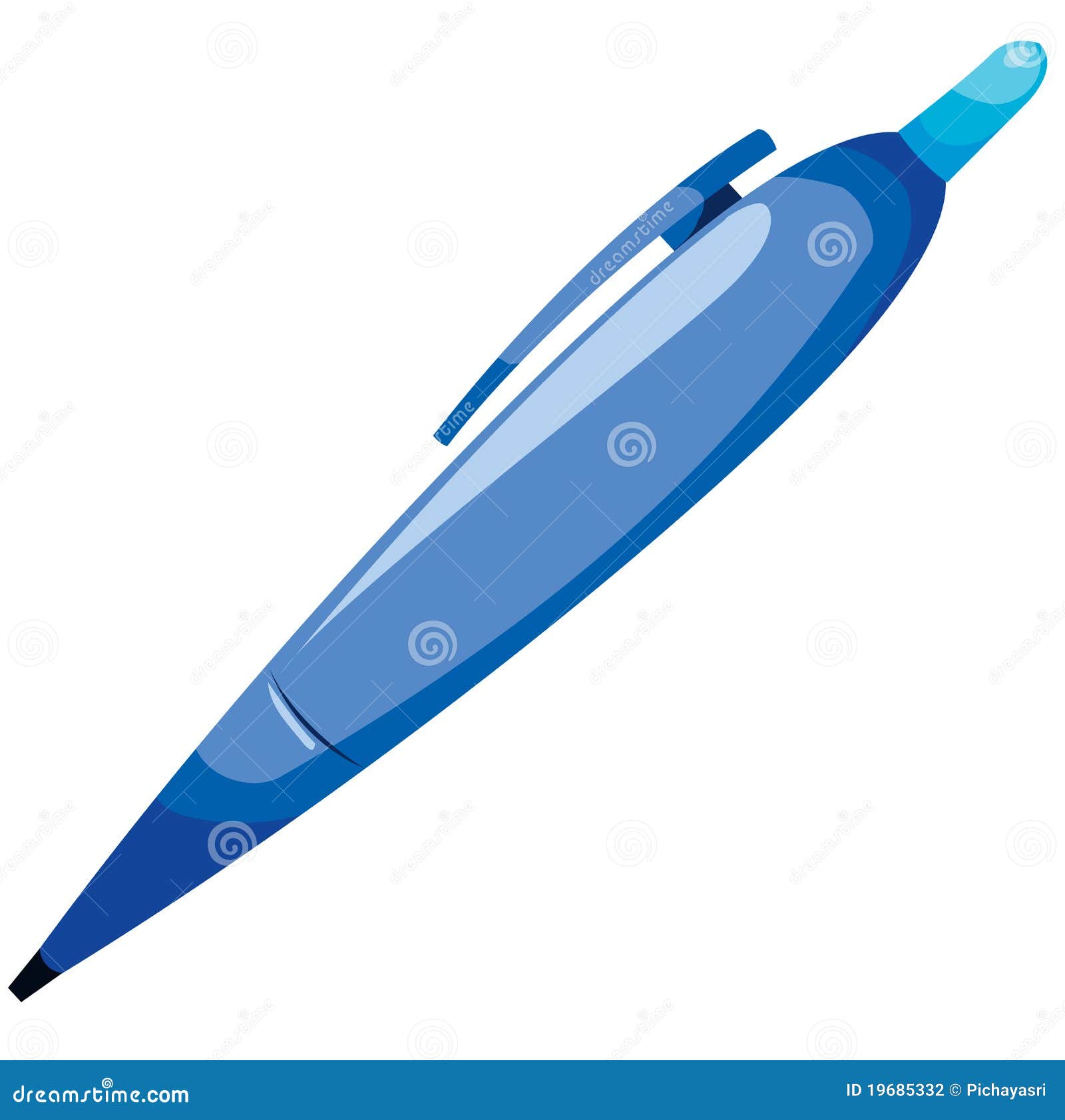 Blue pen stock vector. Illustration of point, background - 19685332