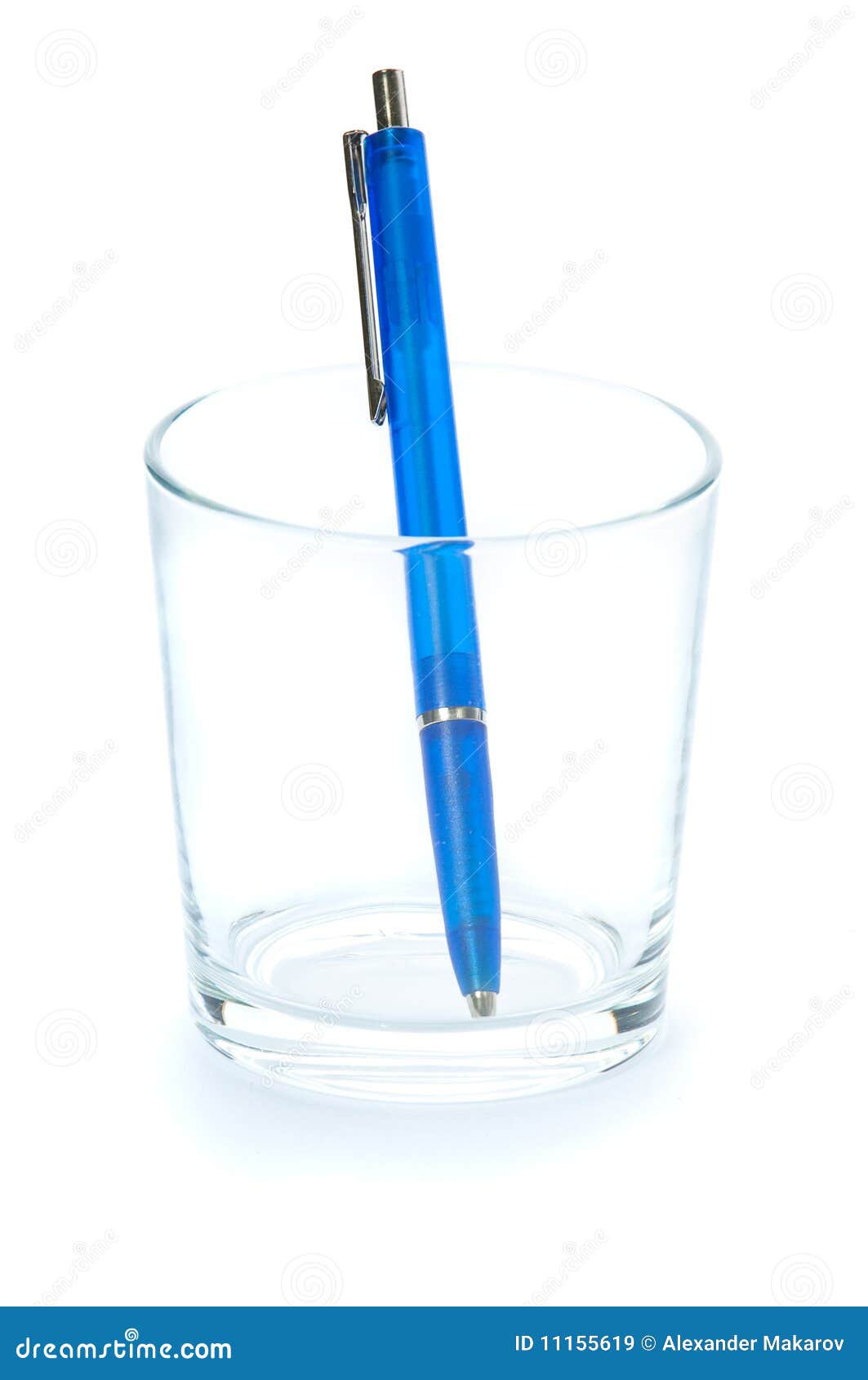 Blue pen in a glass stock image. Image of preschool, pencil - 11155619